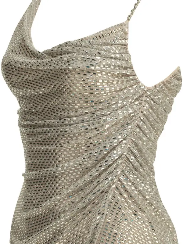 SELF-PORTRAIT Short Dress With Rhinestones