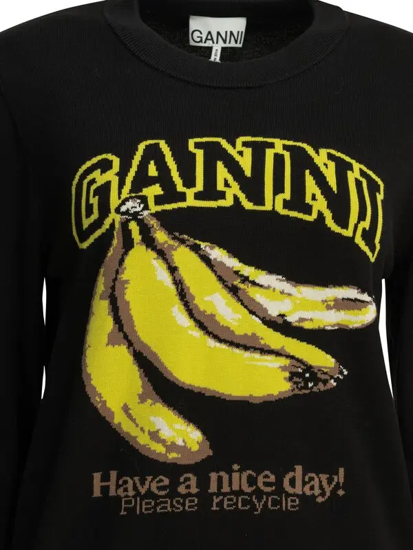 GANNI Banana' Round Neck Sweater
