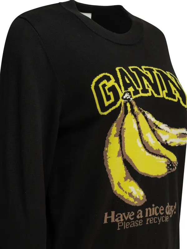 GANNI Banana' Round Neck Sweater