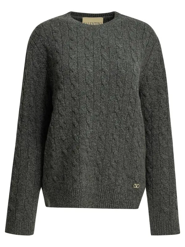Valentino Garavani Virgin Wool Crewneck Sweater - Grey