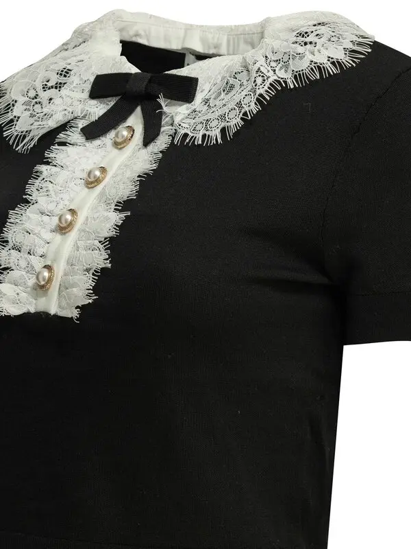 SELF-PORTRAIT Sweater With Lace Collar