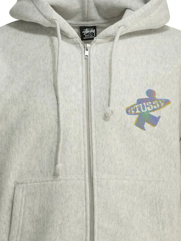 StÜssy Zip Up Hoodie With Embroidered Logo
