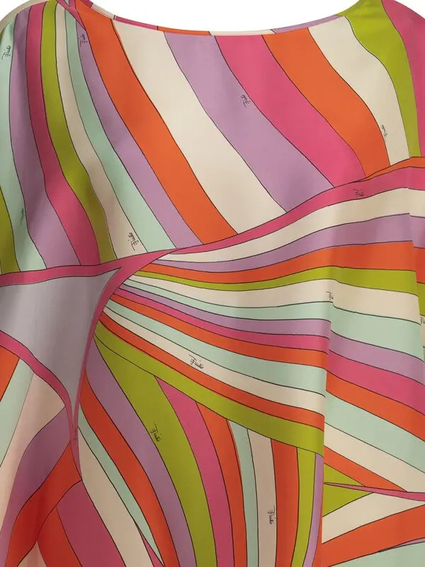 Emilio Pucci Iride' Silk Twill Short Caftan Dress
