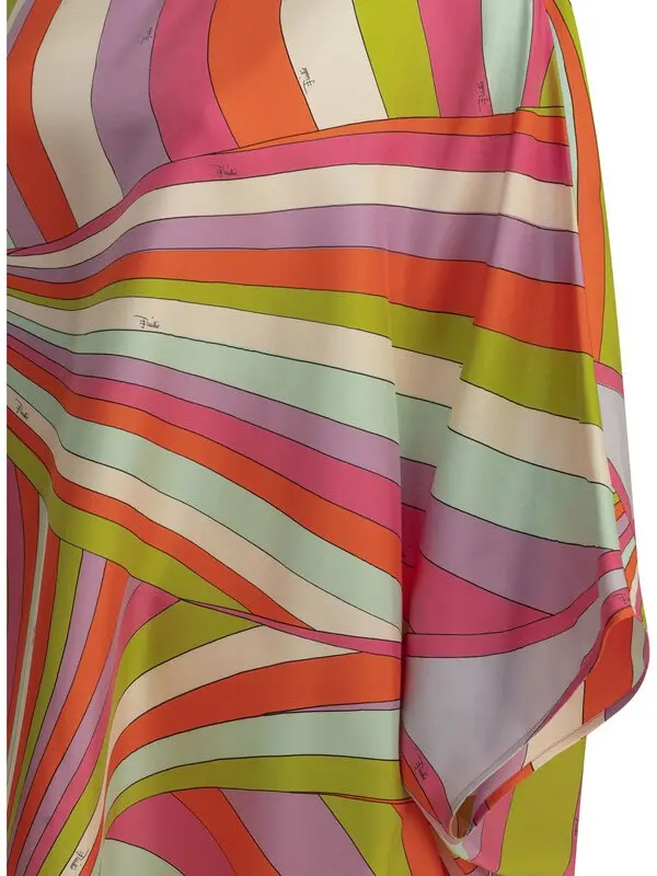 Emilio Pucci Iride' Silk Twill Short Caftan Dress