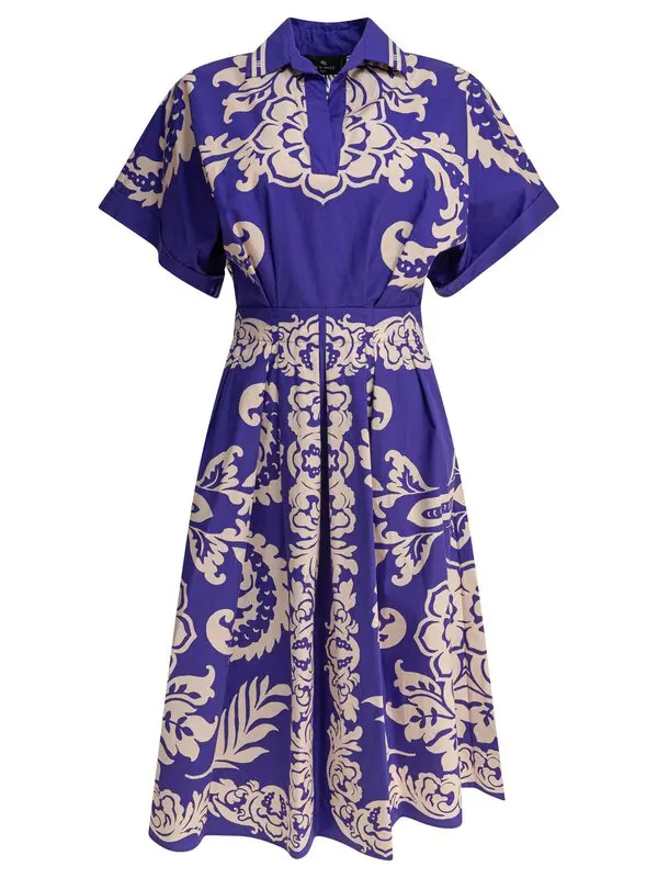 Etro Cotton Flared Dress - Blue