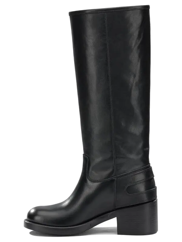 Chloé Dakota Grained And Brushed Calfskin Knee-high Boots