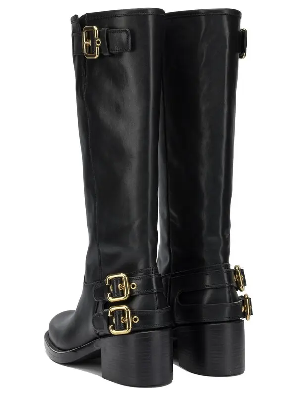 Chloé Dakota Grained And Brushed Calfskin Knee-high Boots