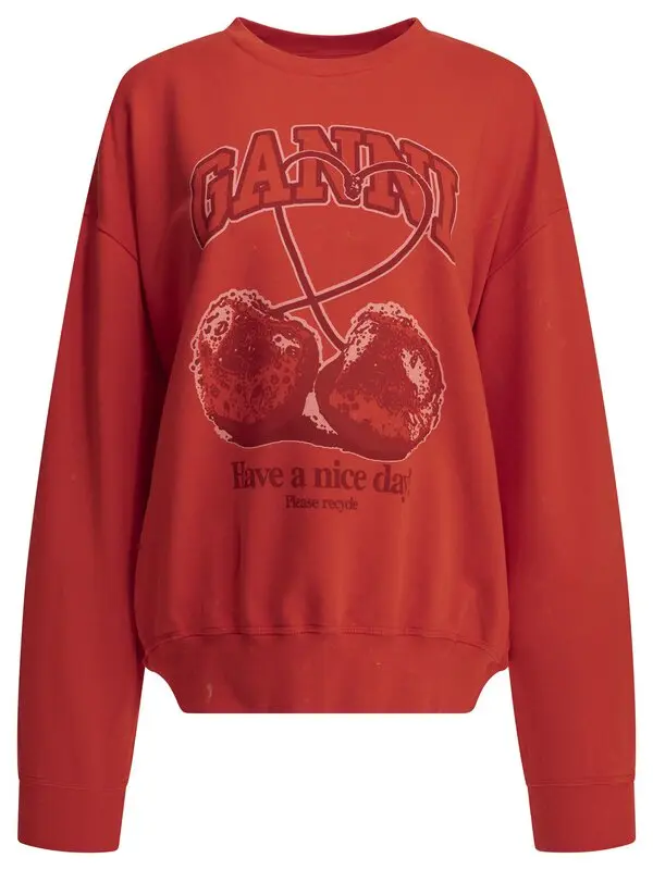 GANNI Cherries" Crewneck Sweatshirt