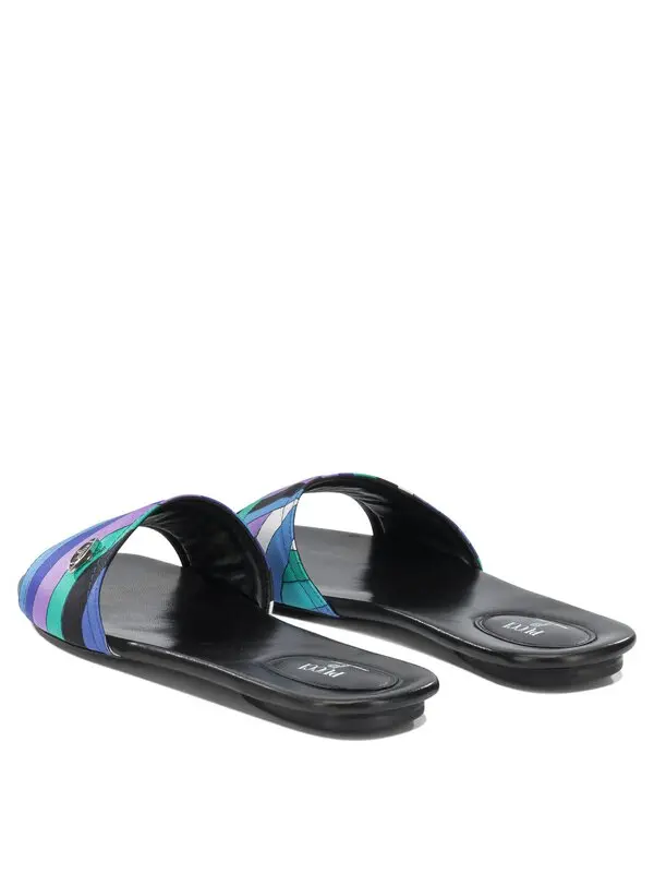 Emilio Pucci Yummy' Silk Twill Slides With Iride Print