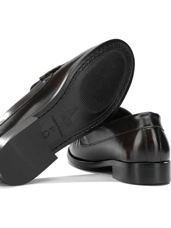 ALOHAS Rivet Loafers In Brushed Leather