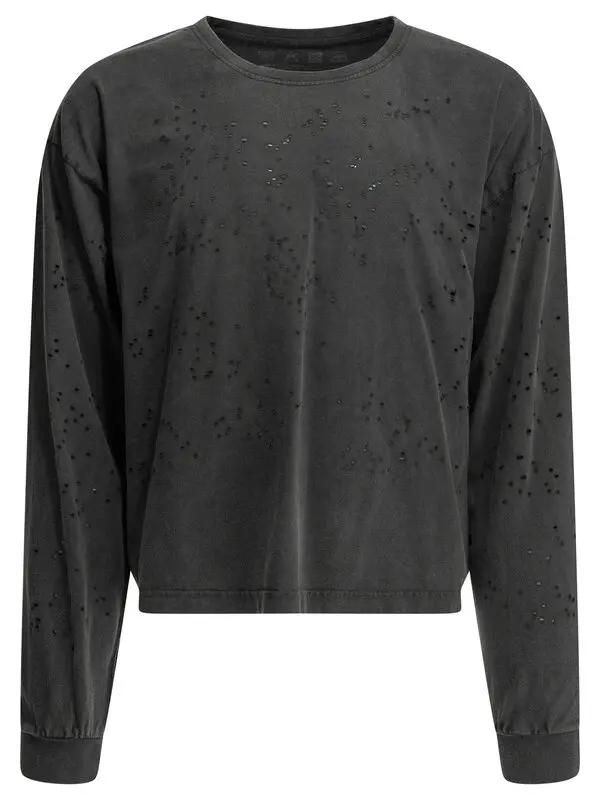 MFPEN Relaxed Fit Long Sleeve T-shirt With Crewneck And Distressed Details