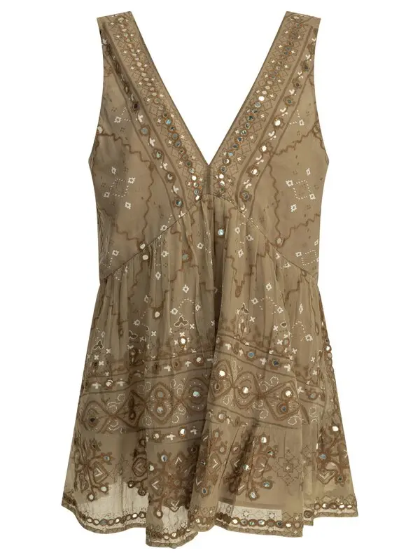 JULIET DUNN Short A Line Dress - Brown