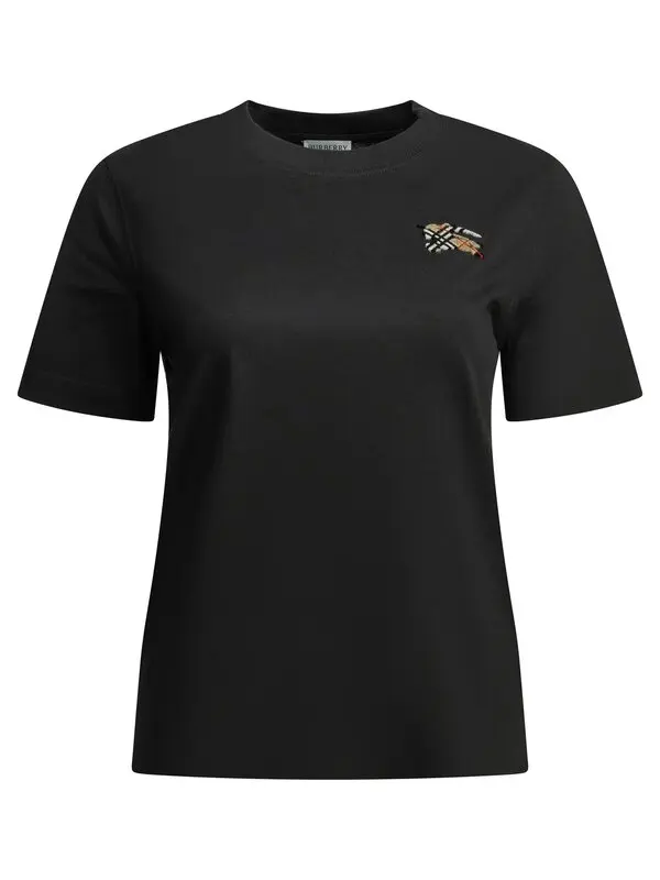Burberry Knight Check' Crewneck T Shirt - Black