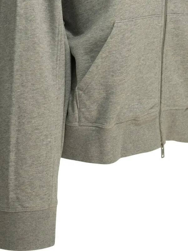 GANNI Sweatshirt With Zipper And Logo