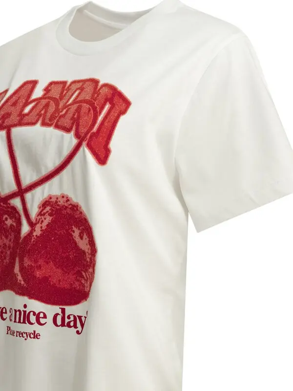 GANNI Cherries' Crewneck T Shirt