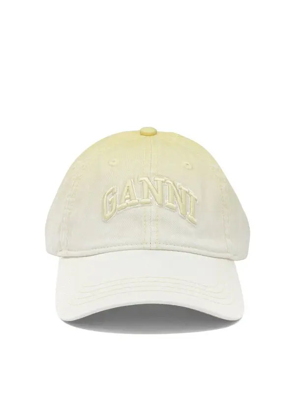 GANNI Baseball Cap With Logo - Yellow