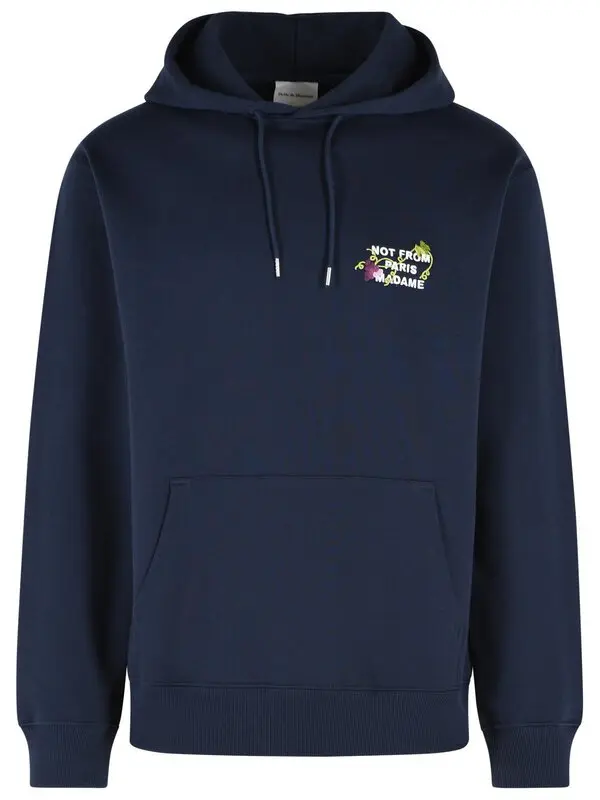 Drole De Monsieur Vine Slogan' Cotton Sweatshirt - Navy
