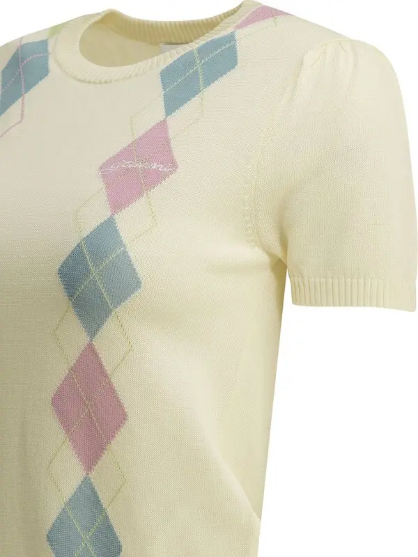 GANNI Argyle' Crewneck Sweater