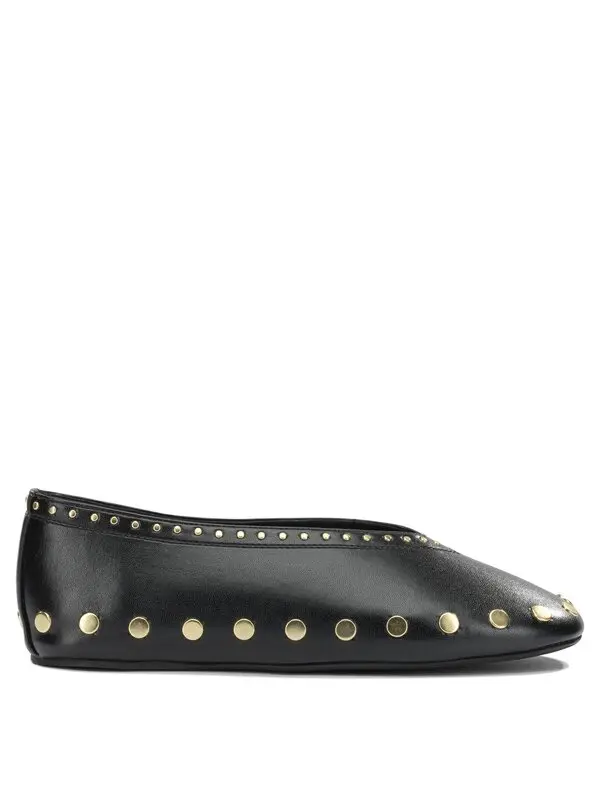 GANNI Jenny Classic Ballet Flats With Gold-tone Studs