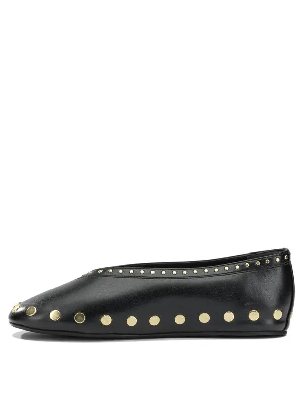 GANNI Jenny Classic Ballet Flats With Gold-tone Studs