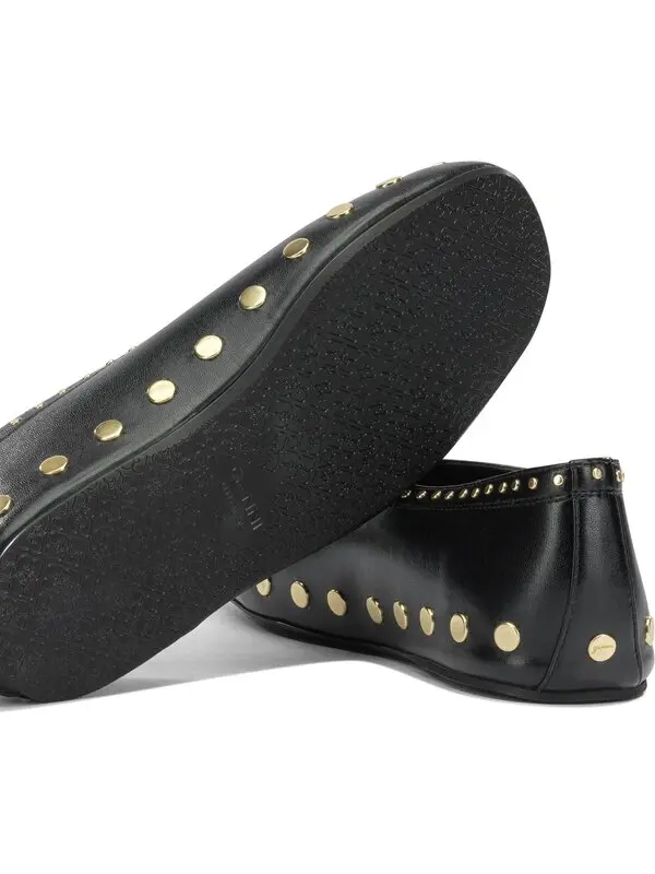 GANNI Jenny Classic Ballet Flats With Gold-tone Studs