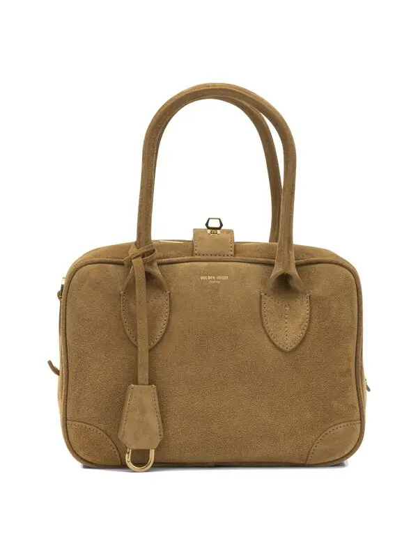 GOLDEN GOOSE Suede Vita Handbag With Woven Leather Accents