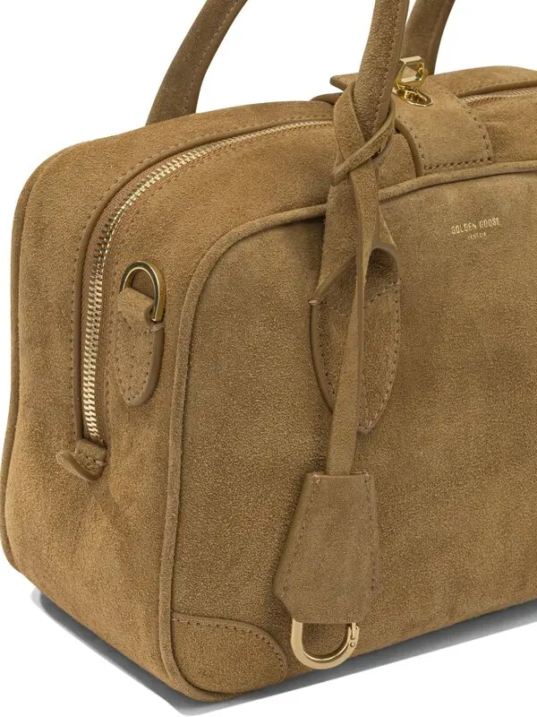 GOLDEN GOOSE Suede Vita Handbag With Woven Leather Accents