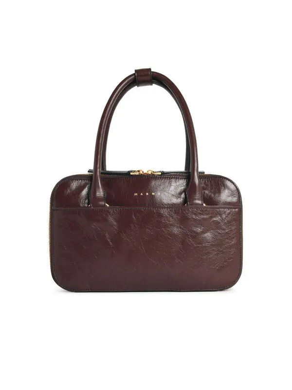 Marni Small Boxy Bag In Shiny Calf Leather