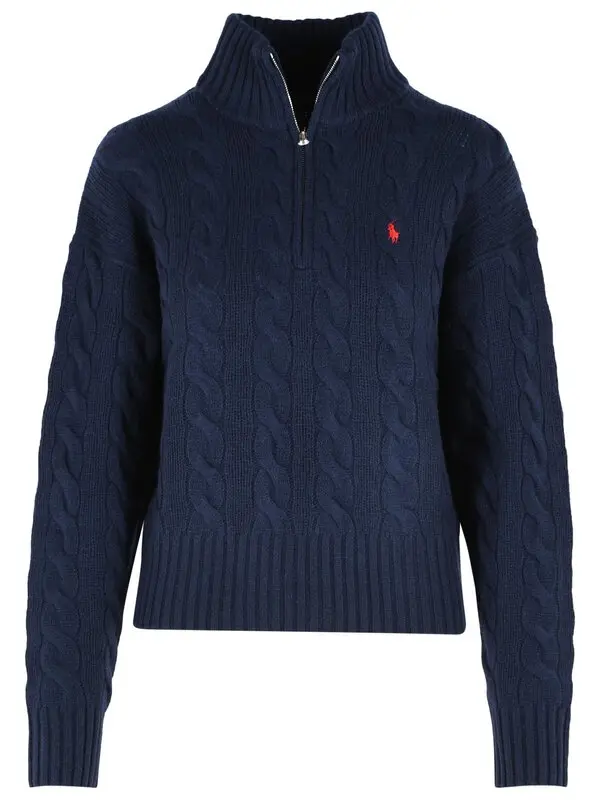 Polo Ralph Lauren Blue Wool And Cashmere Sweater - Navy
