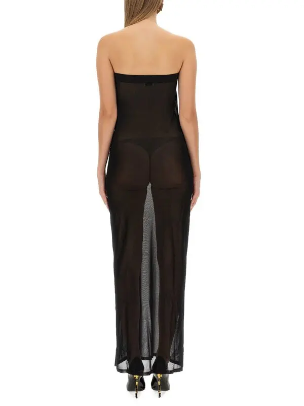 Saint Laurent Strapless Viscose Dress