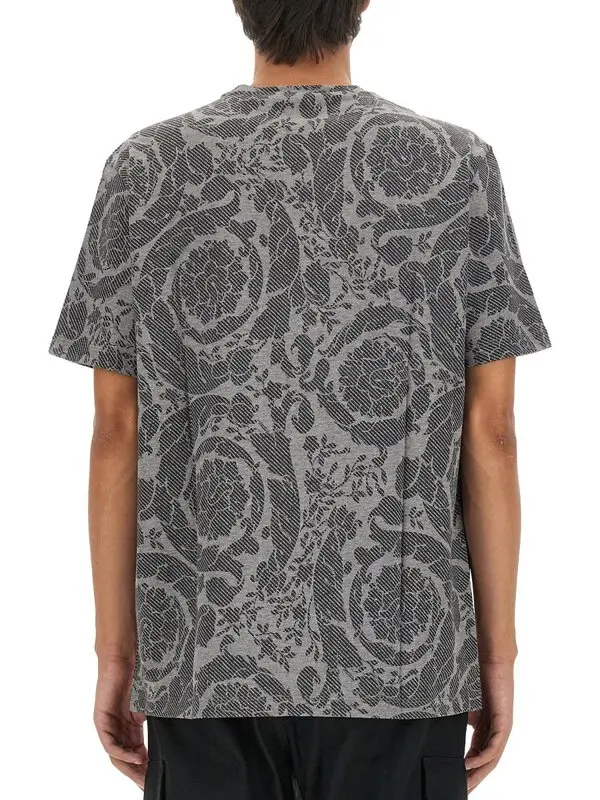Versace Silhouette Baroque Logo T-shirt - Gray