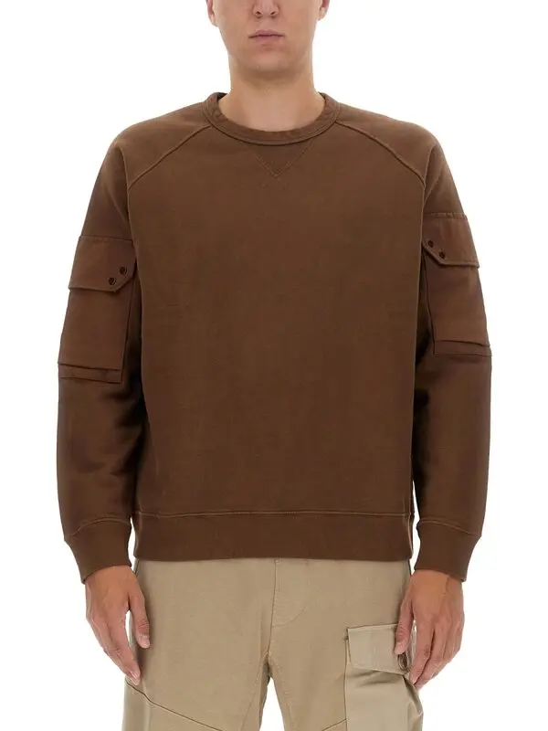 TEN C Sweatshirt With Logo Detailing - Brown