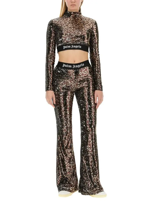 Palm Angels Sequined Long Sleeve Top - Multicolor