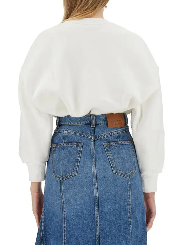 Alexander McQueen Cotton Sweatshirt With Logo Print - Multicolor