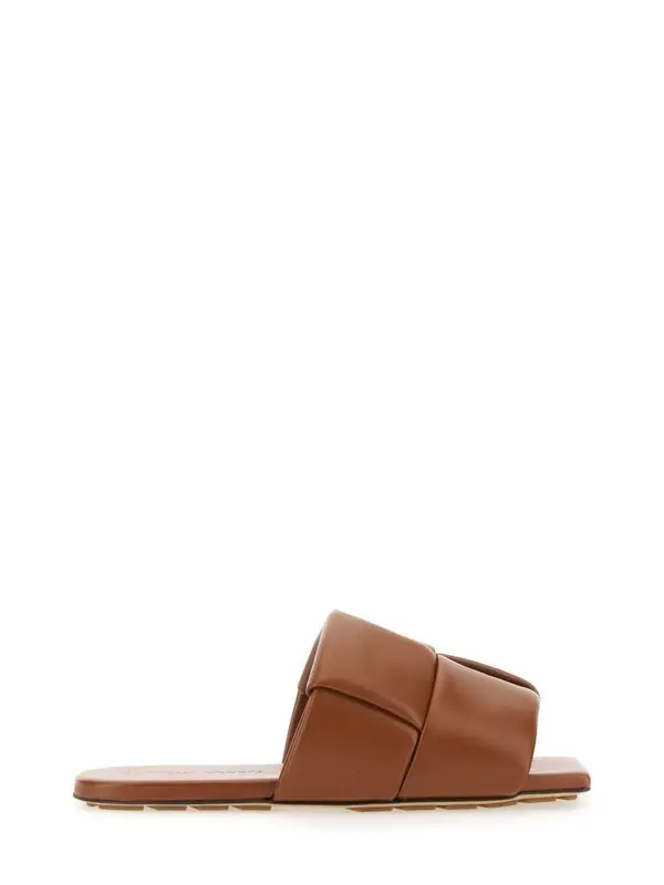 Bottega Veneta Padded Woven Mule Sandals - Brown