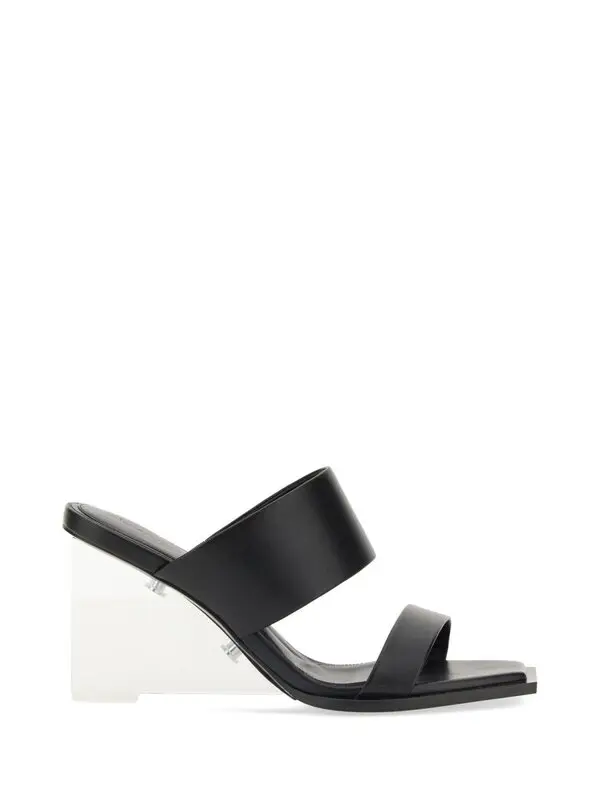 Alexander McQueen Plexiglass Heel Leather Sandals - Black