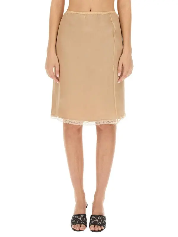 Gucci Silk Chiffon Skirt - Cream