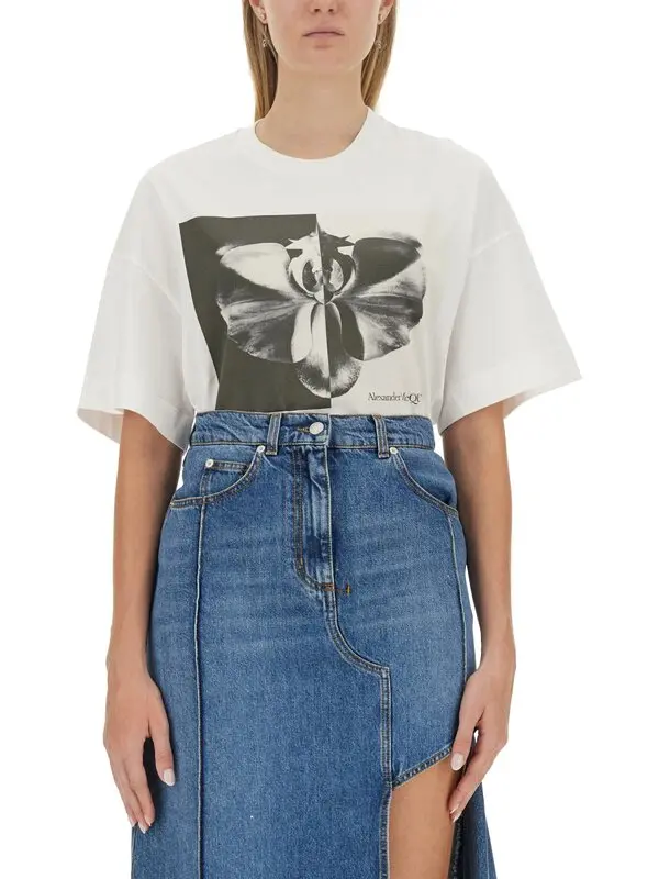 Alexander McQueen Photographic Orchid T-shirt - Multicolor