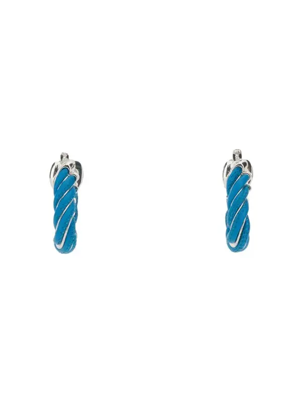 Bottega Veneta Triangular Twist Hoop Earrings In 18k Gold Finish
