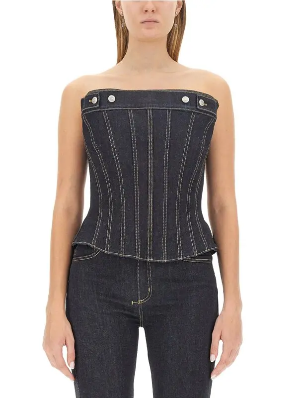 Alexander McQueen Bustier Top - Blue