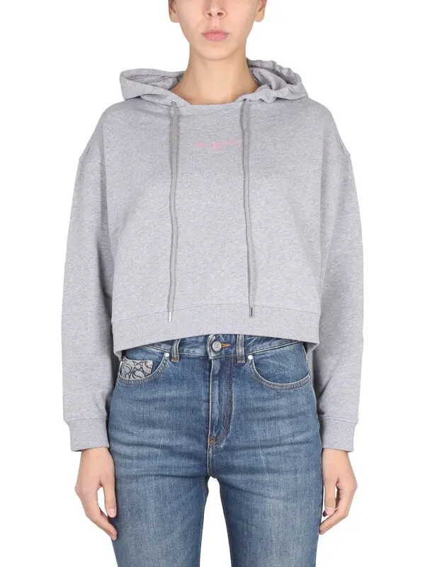 Stella McCartney Cropped Logo Embroidered Hoodie