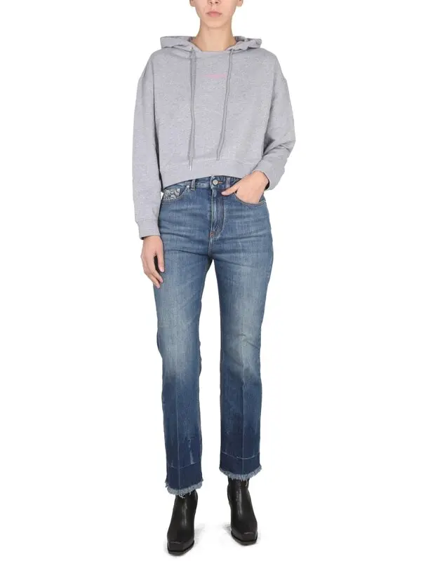 Stella McCartney Cropped Logo Embroidered Hoodie