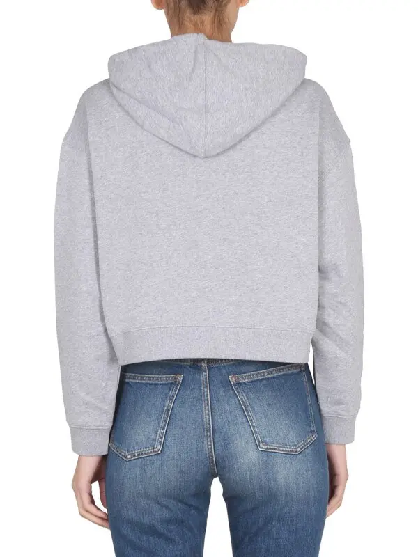 Stella McCartney Cropped Logo Embroidered Hoodie
