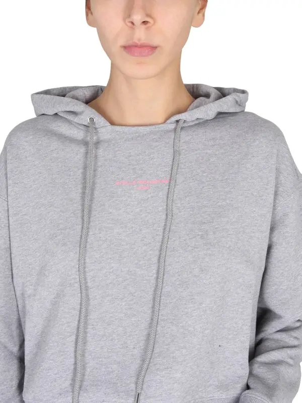 Stella McCartney Cropped Logo Embroidered Hoodie