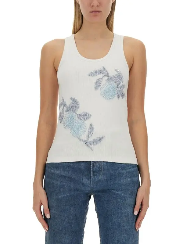 Bottega Veneta Embroidered Cotton Top - Multicolor