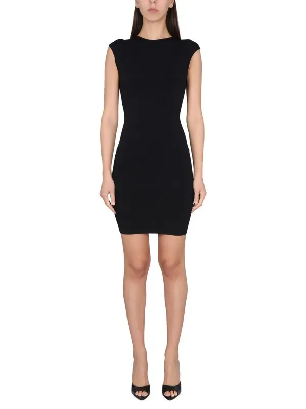 Dsquared2 Slim Fit Dress With Back Slit - Black