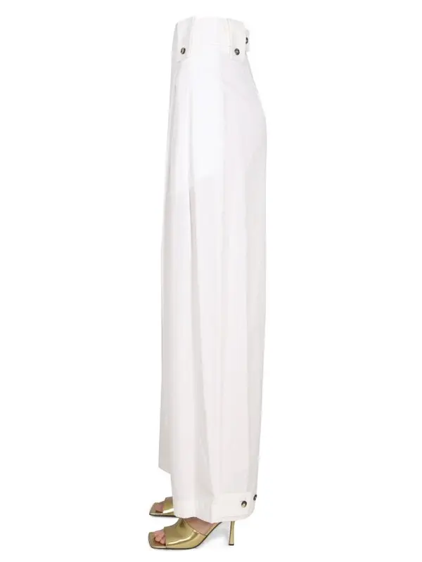Bottega Veneta Wide Leg Tailored Pants - Cream