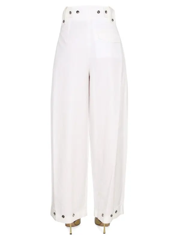 Bottega Veneta Wide Leg Tailored Pants - Cream