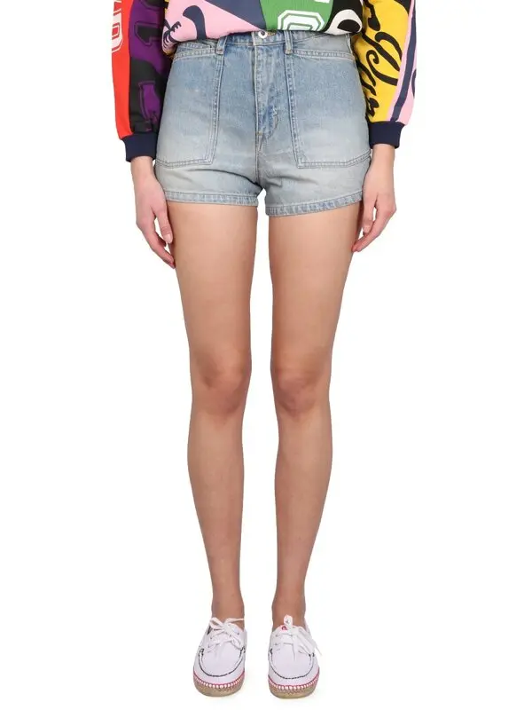 Kenzo Short In Denim - Blue
