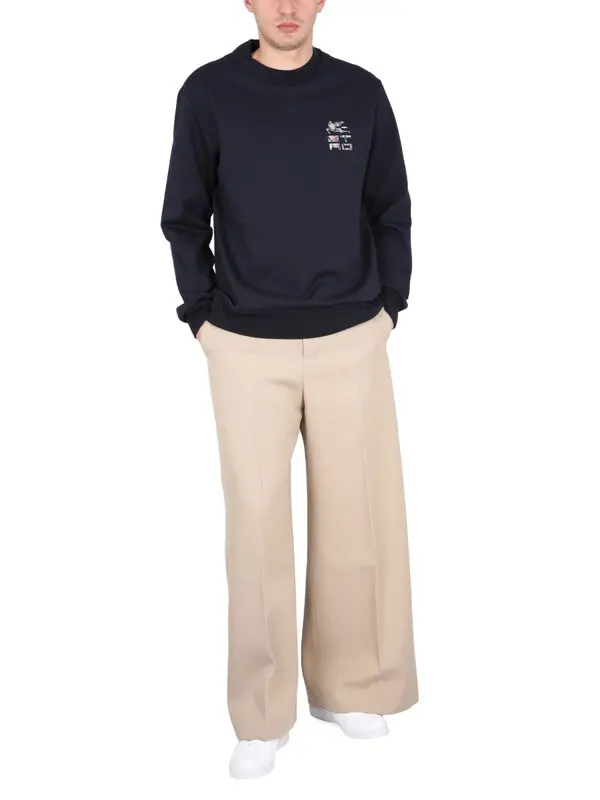 Etro Crewneck Sweatshirt With Logo Embroidery